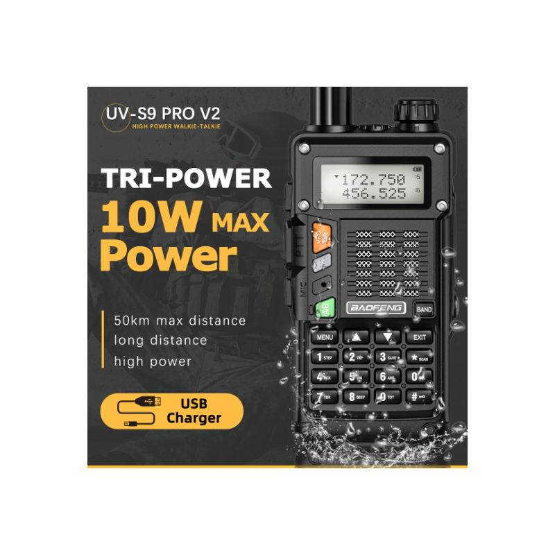 Baofeng UV-S9 PRO V2 - Handheld Radio for Professional Applications.